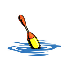 Float logo fishing emblem mockup nibble fish Vector Image