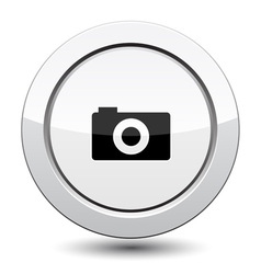 Metallic video camera button Royalty Free Vector Image