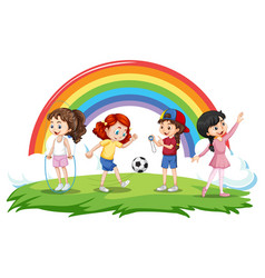 Children in colorful playground Royalty Free Vector Image