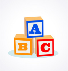 School education alphabet blocks isolated icon Vector Image