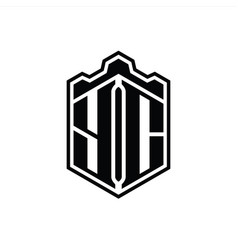 Yc logo letter monogram with triangle slice Vector Image