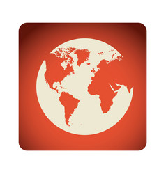 Figure emblem earth planet map icon Royalty Free Vector
