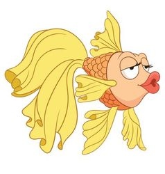 Cartoon goldfish queen Royalty Free Vector Image