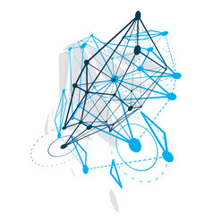 Creative low poly comet wireframe mesh structure Vector Image