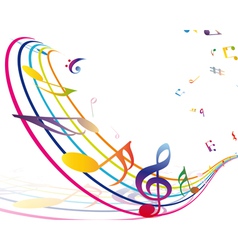 Colorful abstract notes music background Vector Image