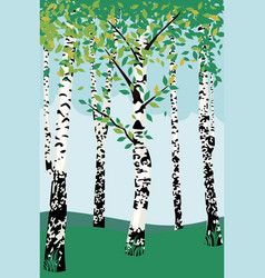 Alphabet poster made birch tree log letters Vector Image