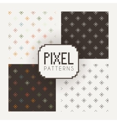 Seamless pixel patterns set Royalty Free Vector Image
