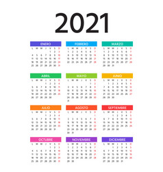 2020 spanish calendar template year planner Vector Image