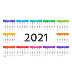 2020 spanish calendar template year planner Vector Image