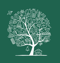 Art tree with math symbols for your design Vector Image