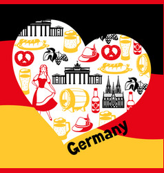 German icons set germany national traditional Vector Image