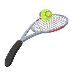 Icon tennis racket and ball in flat style Vector Image