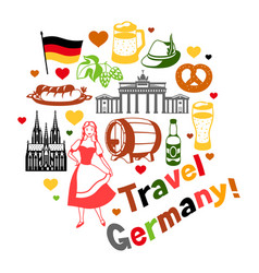 German icons set germany national traditional Vector Image