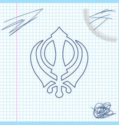 Golden sikhism religion khanda symbol isolated Vector Image