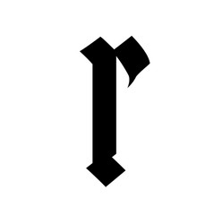 Letter r in gothic style alphabet the symbol Vector Image