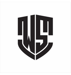 Wm logo monogram with emblem shield shape design Vector Image