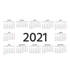 2021 calendar color template year planner Vector Image