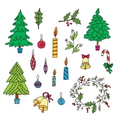 Christmas Icons design elements and text set Vector Image