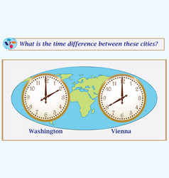 What time is it activity page for kids with clock Vector Image