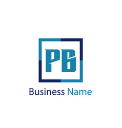 Initial letter pb logo template design Royalty Free Vector