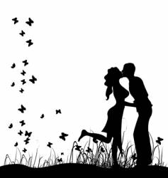 Boy and girl kissing Royalty Free Vector Image