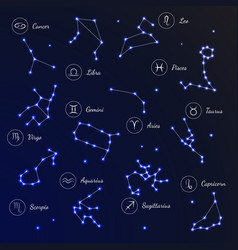 Constellation stars zodiac signs in space Vector Image