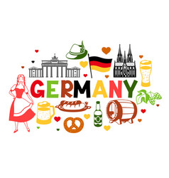 German icons set germany national traditional Vector Image