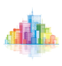 City colorful flat design Royalty Free Vector Image