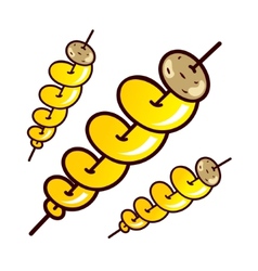 Spiral potato twist tornado potatoes on stick Vector Image