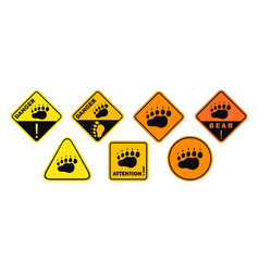 Hazard warning signs caution icons Royalty Free Vector Image