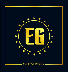 Initial letter eg logo template design Royalty Free Vector