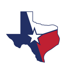Texas tx state flag map Royalty Free Vector Image