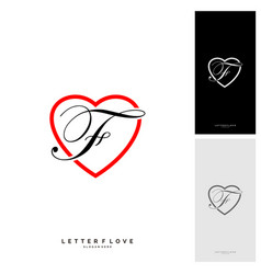 Letter f heart logo icon design template elements Vector Image