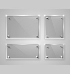 Realistic horizontal transparent glass frame Vector Image