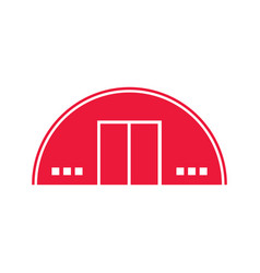 Factory building red icon in the flat style Vector Image