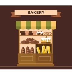 Isolated wooden bakery stall Royalty Free Vector Image