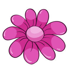 Set of colorful cute cartoon flowers Royalty Free Vector