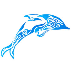 Dolphin tail out water with splashing Royalty Free Vector