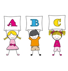 Cute cartoon kids frame Royalty Free Vector Image