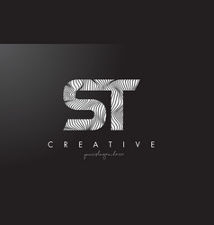 St s t letter logo design in black colors Vector Image