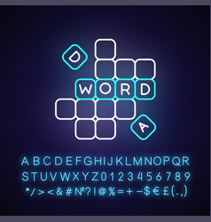 Lets play neon text design template gaming Vector Image