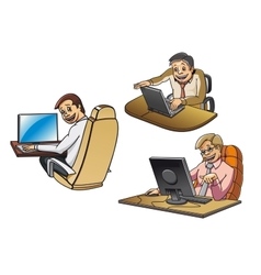 Cartoon smiling desktop computer Royalty Free Vector Image