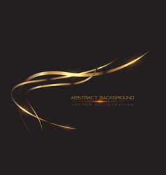 Gold line curve with simple text on black Vector Image