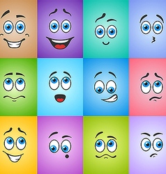 Blue eyes in different emotions Royalty Free Vector Image