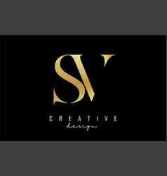 Sy golden letter logo with cutted and intersected Vector Image