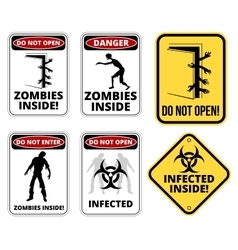 Poster zombie outbreak sign board Royalty Free Vector Image