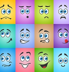 Blue eyes in emotions Royalty Free Vector Image