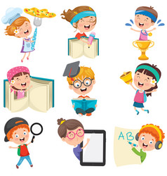 Children activities set Royalty Free Vector Image