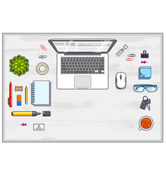 Work desk Royalty Free Vector Image - VectorStock