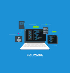 Software development banner Royalty Free Vector Image